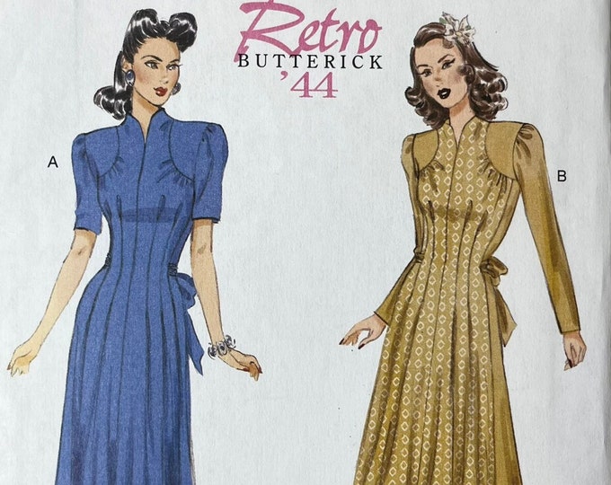 Retro Butterick 6485 1940s Day Dress Pattern Sizes 14 - 22 - Etsy