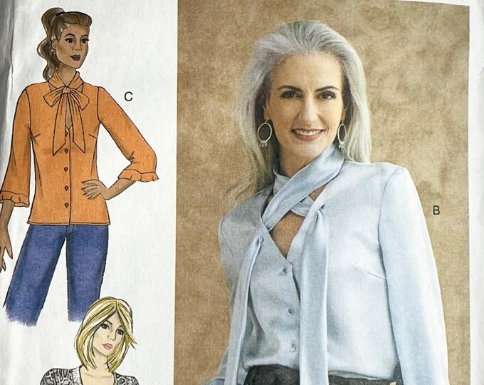 Easy Butterick 6710 Blouse Pattern With Neck Tie Sizes 14 - 22 - Etsy
