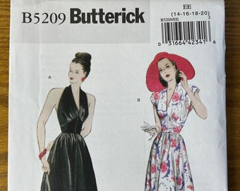Retro Butterick 6485 1940s Day Dress Pattern Sizes 14 22 - Etsy