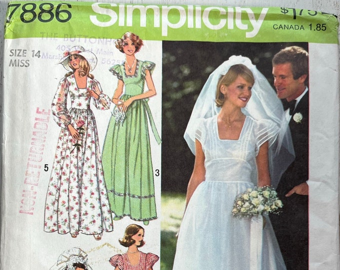 Simplicity 7886 Uncut FF simple to Sew Bridal Bridesmaid Wedding Dress ...