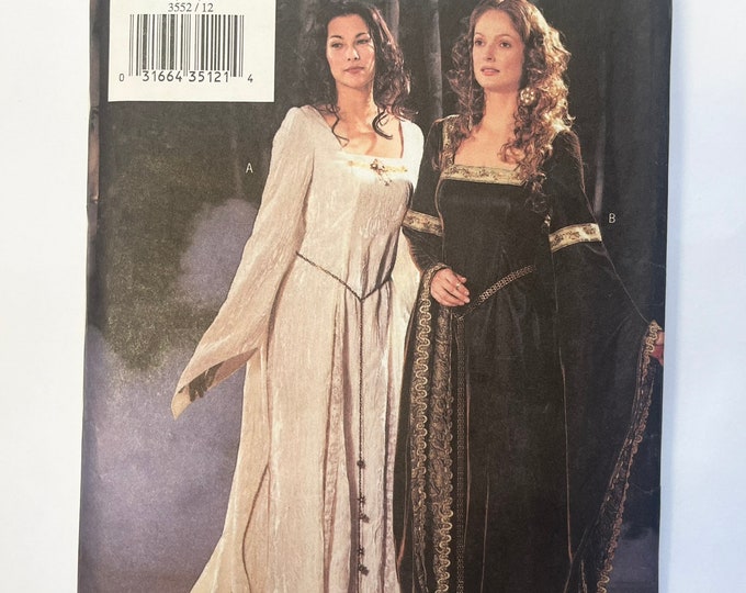 Butterick 3552 Making History Medieval LOTR Royal Gown Costume Pattern ...