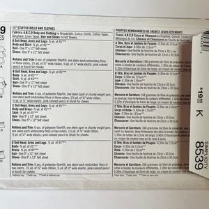 Simplicity 8539 Whimsy Dolls Soft Doll and Dress Pattern One Size - Etsy