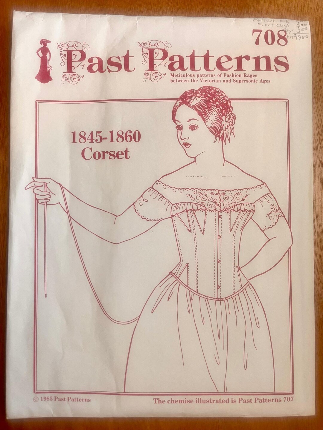 Vintage Past Patterns 708 1845 - 1860 Historical Corset Pattern Sizes ...