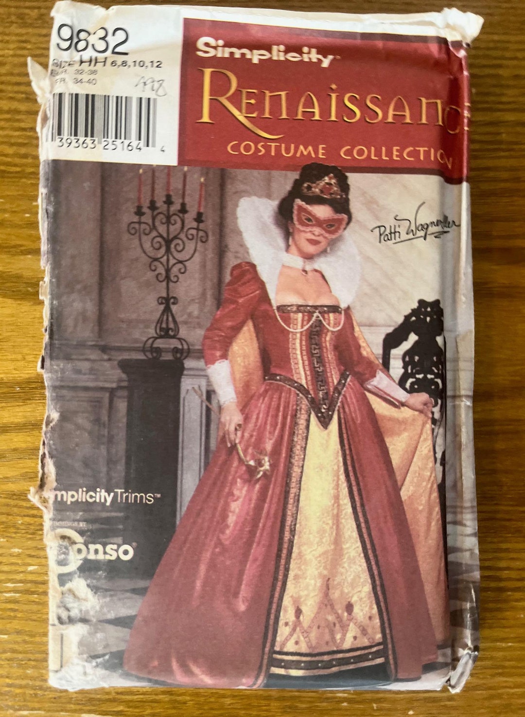 Simplicity 9832 Renaissance Costume W/mask and Cape Sizes 6 12 - Etsy