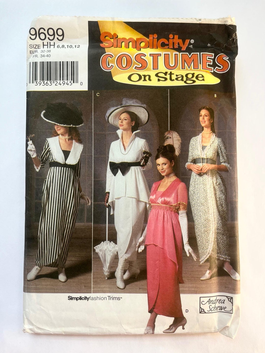 OOP Simplicity 9699 Edwardian Era Costumes by Andrea Schewe Sizes 6 12 ...