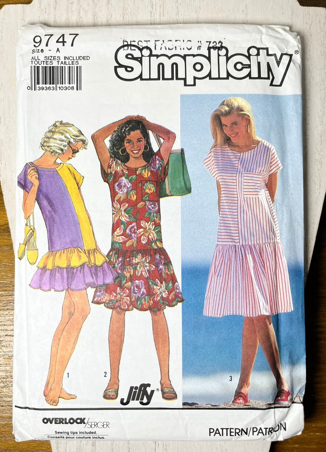 Simplicity 9747 Vintage 90s Easy Pullover Dresses All Sizes Included (6 ...