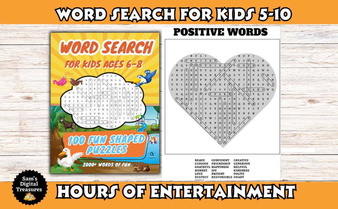Word Search for Kids Ages 6-8, 100 Fun Shaped Word Search Puzzles for ...
