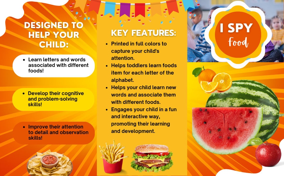 I Spy Food Book for Toddlers, Printable I Spy Game for Kids Ages 1-5 ...