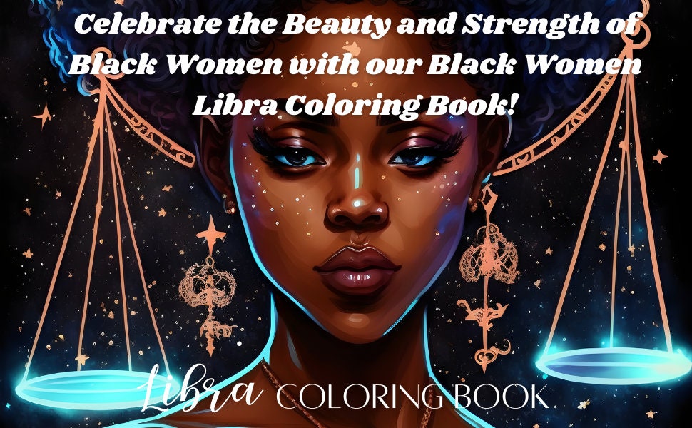 Libra Coloring Book for Black Women Gift Libra Black Woman - Etsy