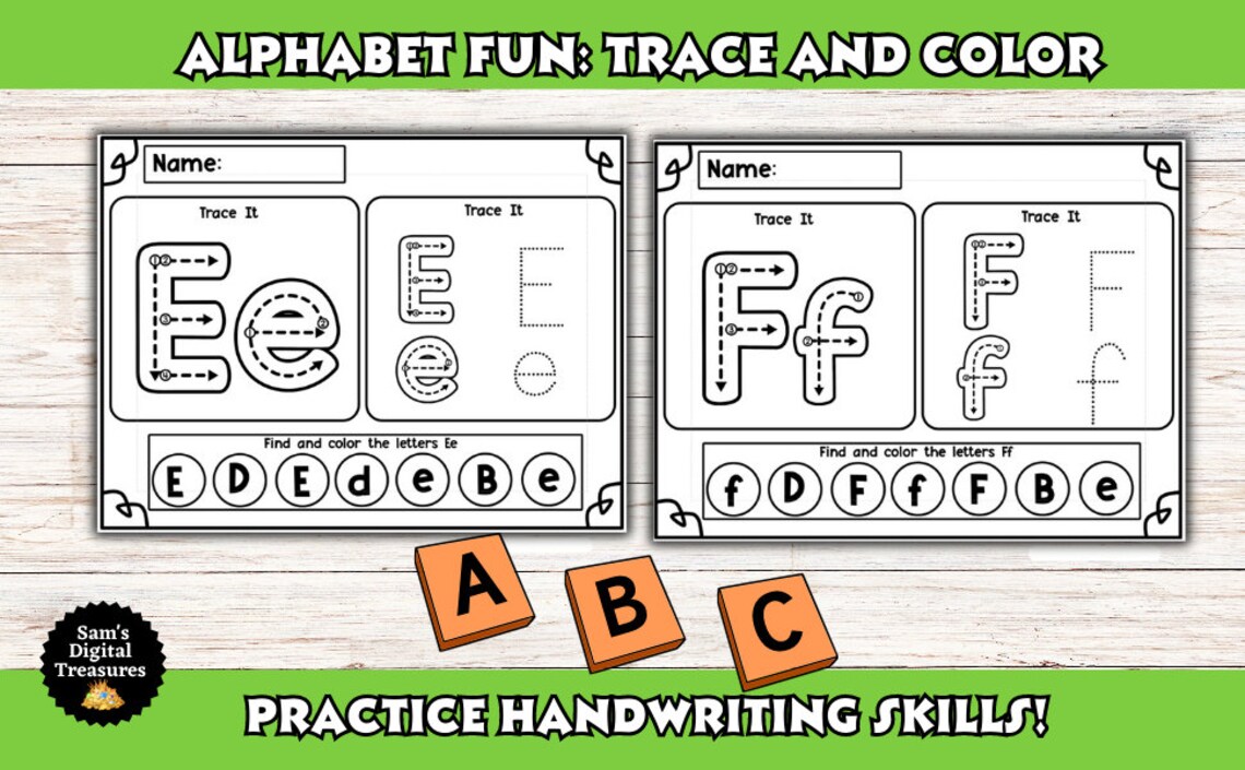 Alphabet Trace and Color Sight Words Worksheets Handwriting - Etsy