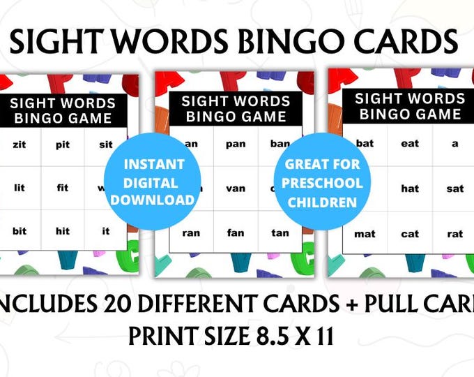 30 Oxford Words Bingo Printable Cards, Sight Words Bingo Game, Fun ...