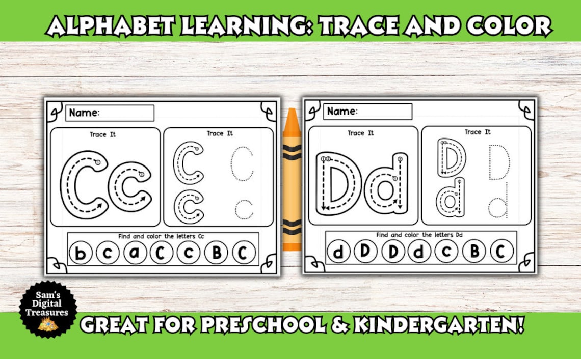 Alphabet Trace and Color Sight Words Worksheets Handwriting - Etsy
