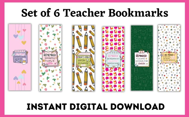 Teacher Bookmarks Teacher Appreciation Gift for Educators Bookmarks for ...