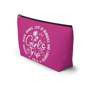 2024 Girls Trip Makeup Bag Custom Girls Trip Bag Custom Vacation Pink ...