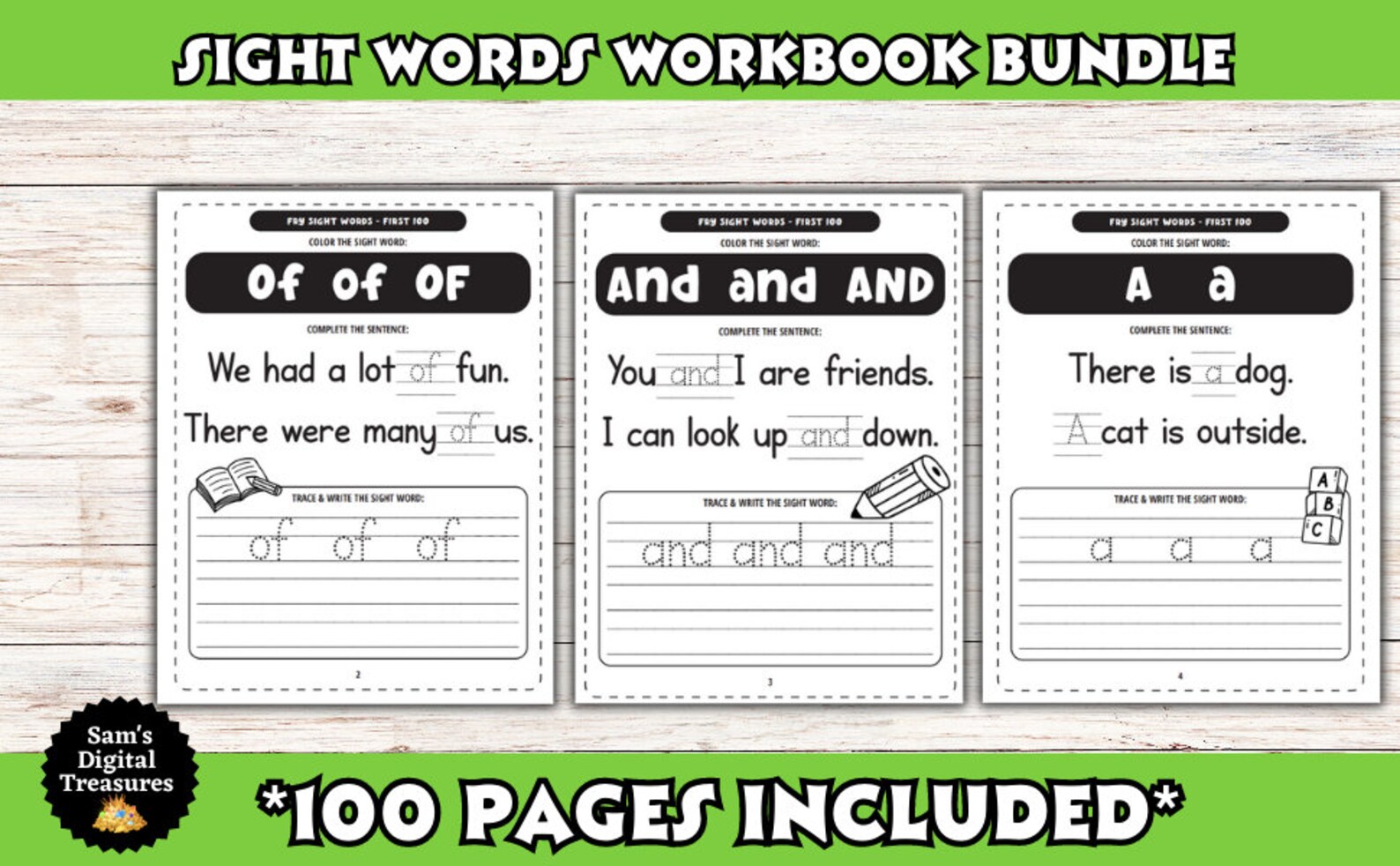 100 Sight Words Kindergarten Workbook for Homeschooling Sight - Etsy