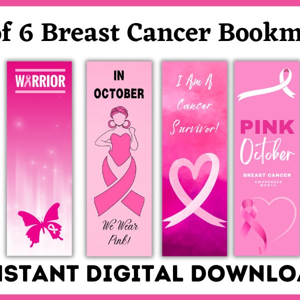 Breast Cancer Printable Bookmark - Etsy