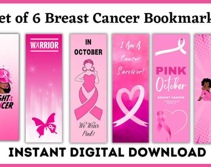 Breast Cancer Pink Ribbon Large Laminated Bookmark - Etsy