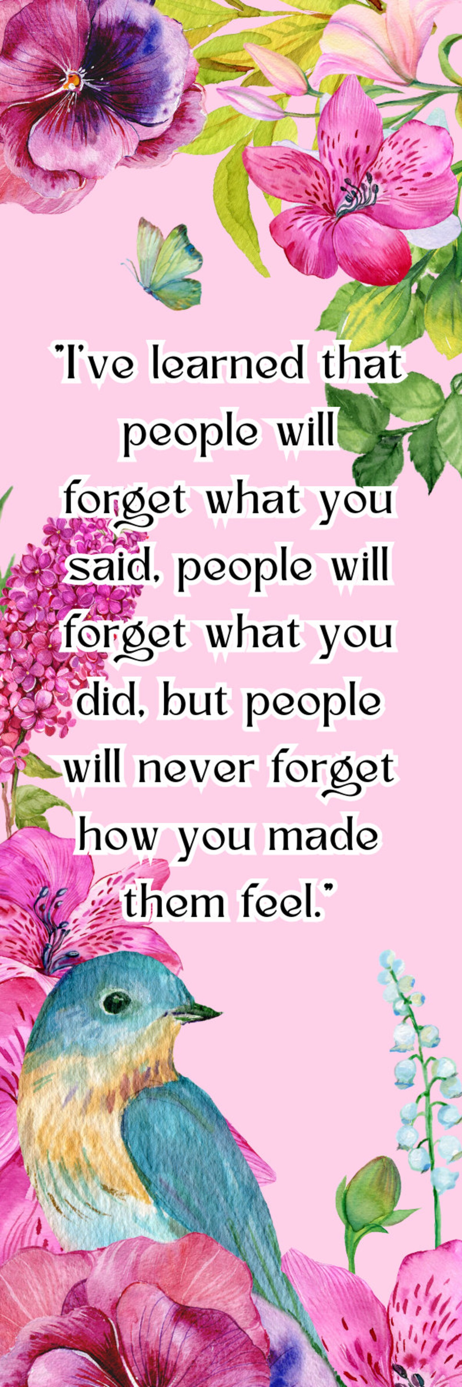 Set of 6 Maya Angelou Bookmarks Maya Angelou Quotes Bookmark Book ...