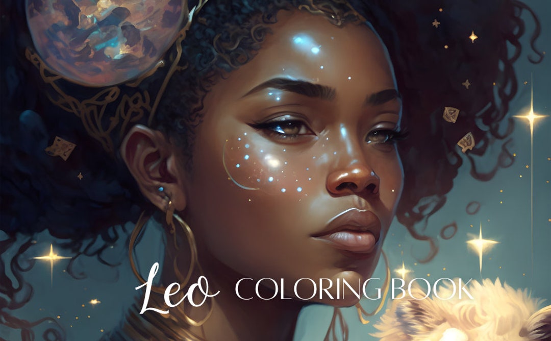 Leo Coloring Book for Black Women, Gift Leo Black Woman, Black Girl ...