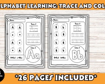 Alphabet Trace and Color Sight Words Worksheets Handwriting Practice ...