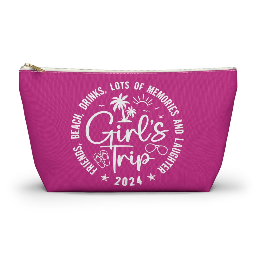 2024 Girls Trip Makeup Bag Custom Girls Trip Bag Custom Vacation Pink ...