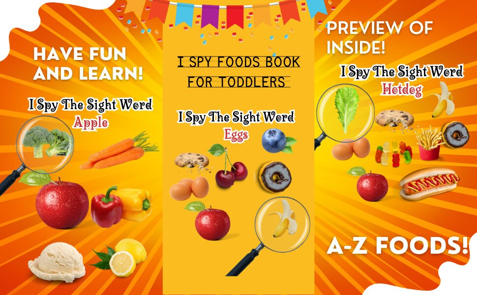 I Spy Food Book for Toddlers, Printable I Spy Game for Kids Ages 1-5 ...