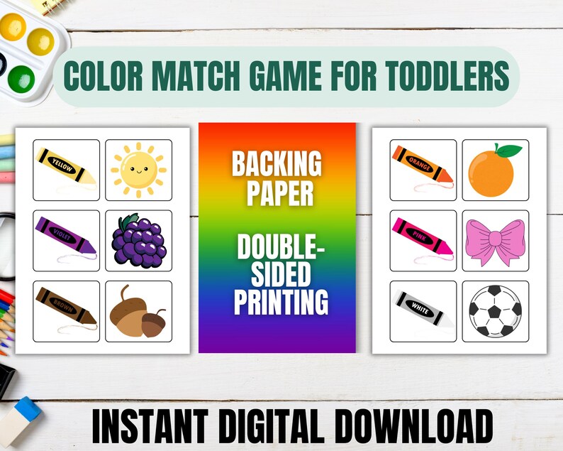 Color Matching Game for Kids | Memory Match Game | Printable Homeschool ...