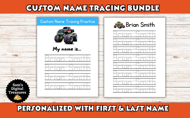 Custom Name Tracing Sheet Handwriting Practice Personalized Name Trace ...