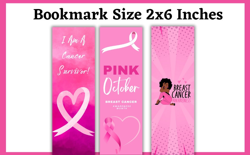 October Breast Cancer Awareness Month Bookmarks Cancer Awareness, Black ...