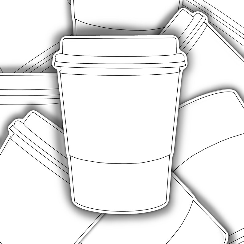 Coffee Cup Digital Stickers, Coffee Cup Sticker Png, Perfect for ...