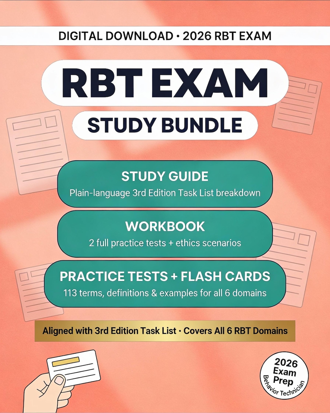 RBT Exam Study Bundle 2026 | 3rd Edition Task List Study Guide ...