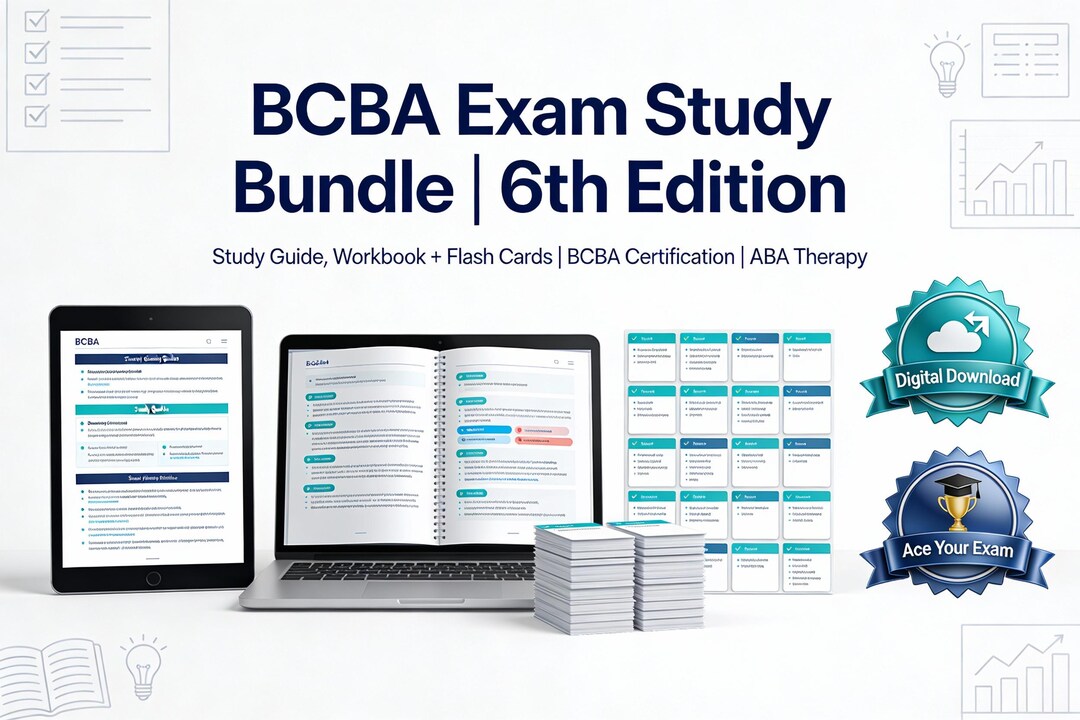 BCBA Exam Study Bundle | 6th Edition Guide + Workbook + Flashcards BCBA ...