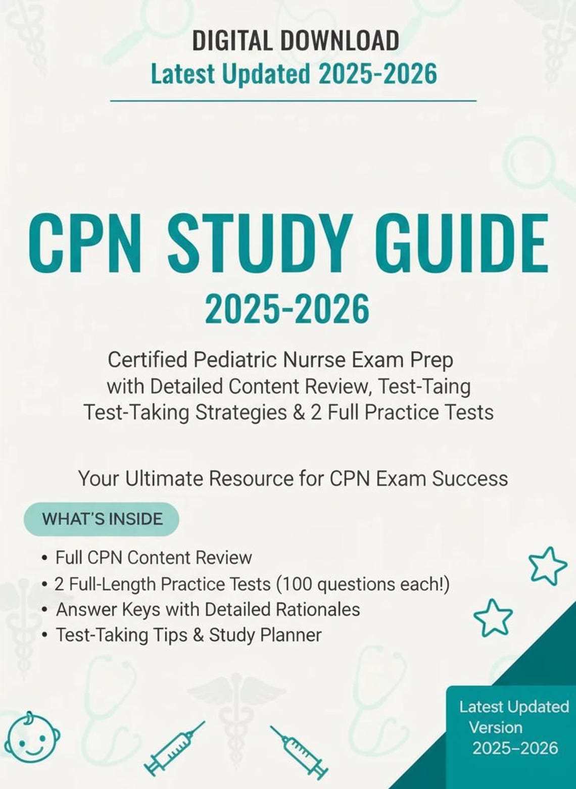 CPN Study Guide : Certified Pediatric Nurse Exam Prep With Detailed ...