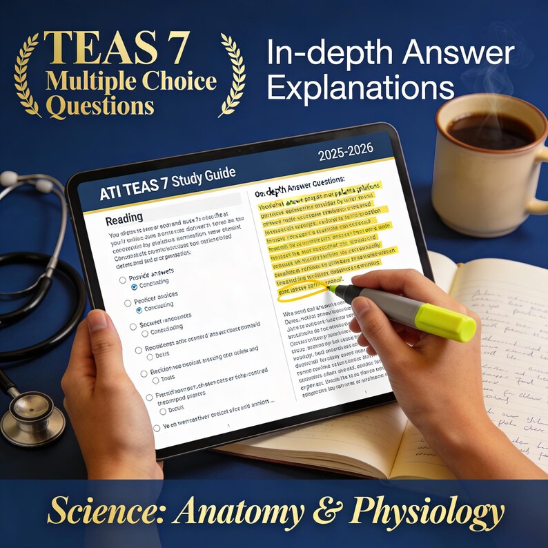 ATI TEAS 7 Study Guide 2025-2026: Cute Exam Prep With 2 Full Practice ...