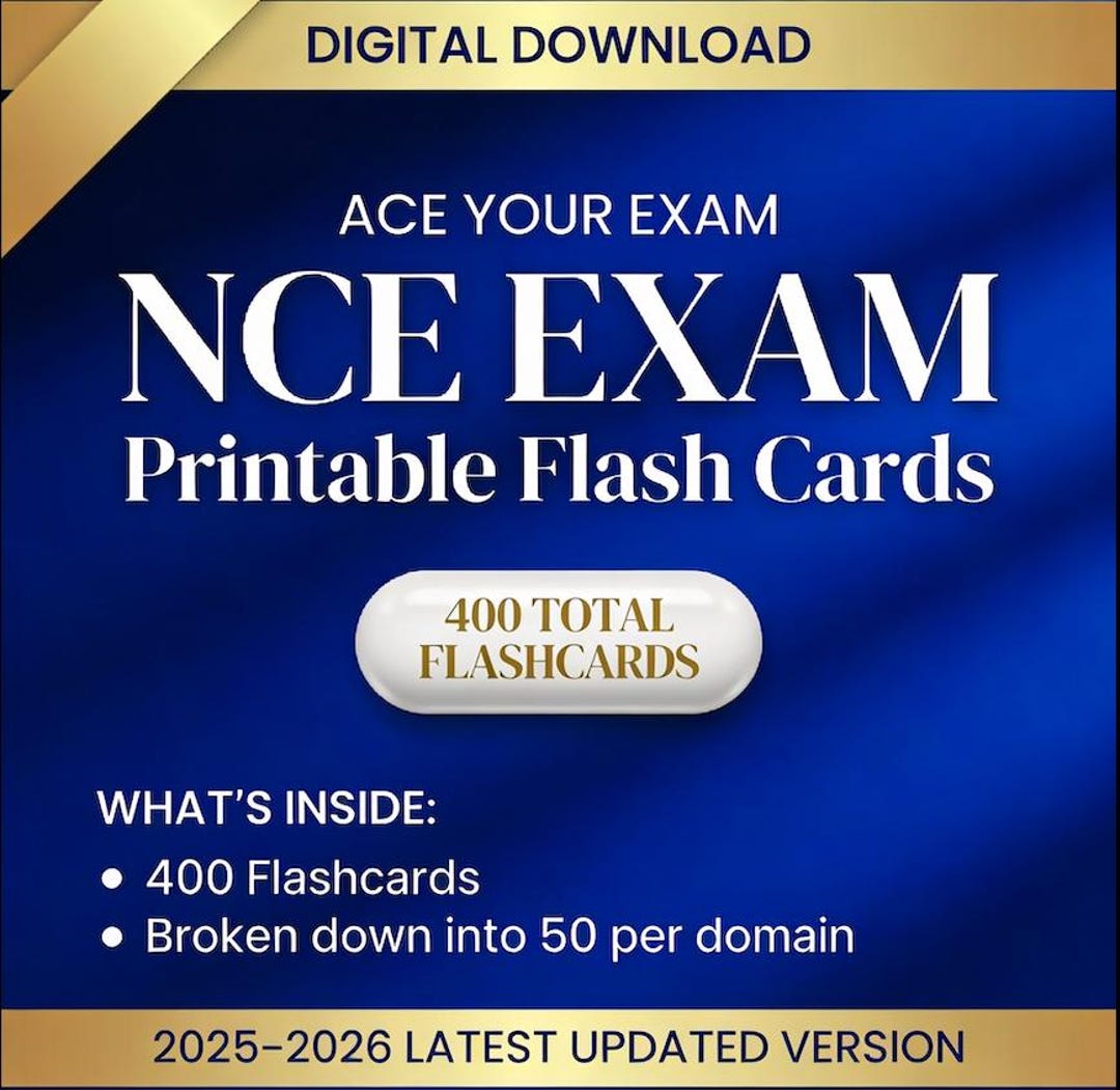 NCE Flashcards for Exam Success | 400 Printable Cards by Topic | NCE ...