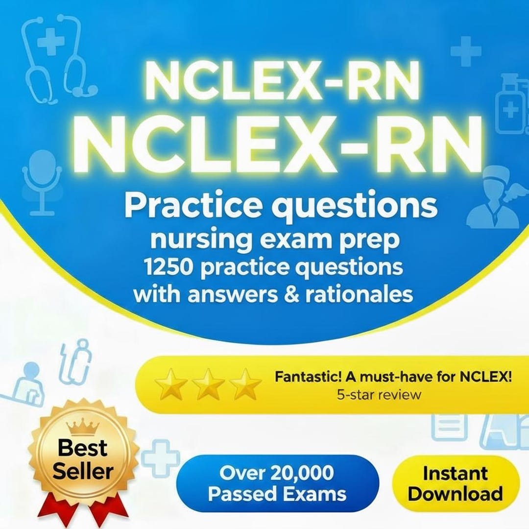 NCLEX-RN Practice Questions Nursing Exam Prep 1250 Practice Questions ...