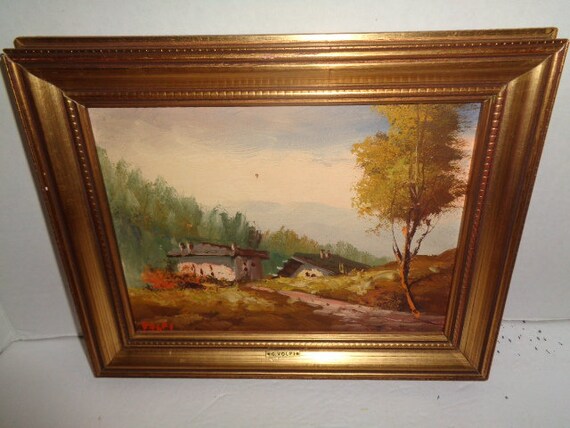 Vintage G. Volpi Original Oil Painting of Landscape Framed 9 | Etsy