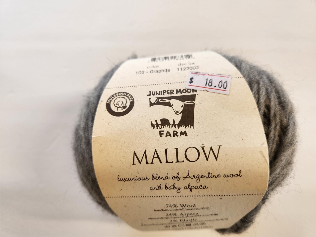 Wool Alpaca Yarn Juniper Moon Mallow Yarn Gray Yarn Bulky Yarn - Etsy
