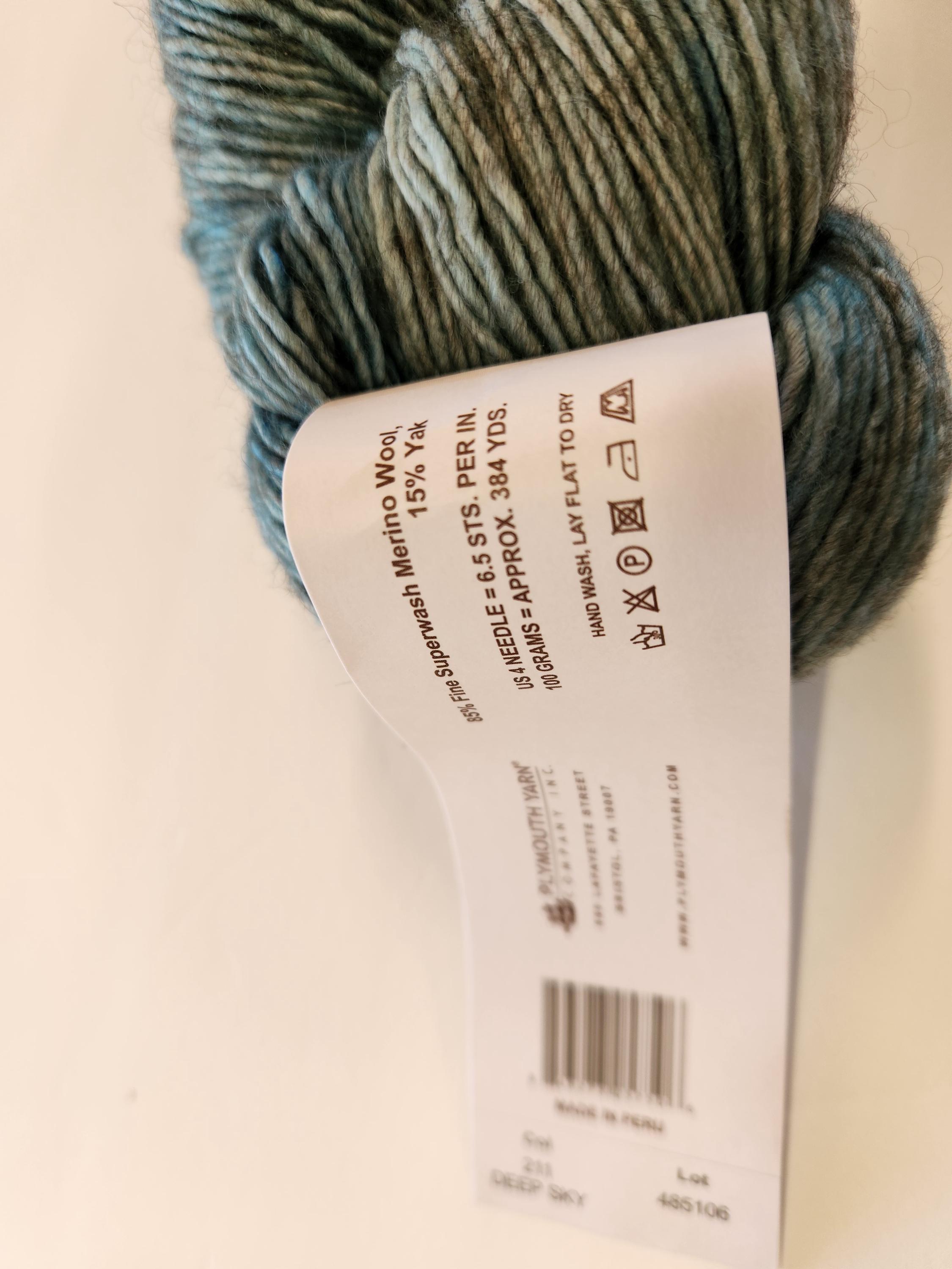 Merino Wool Yarn , Yak Yarn , #2 Sport , Blue Gray Yarn , Plymouth ...