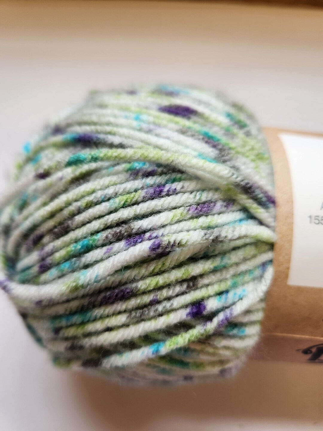 100% Acrylic, Variegated Blue, Purple, White Green, Multicolor Yarn, #4 ...