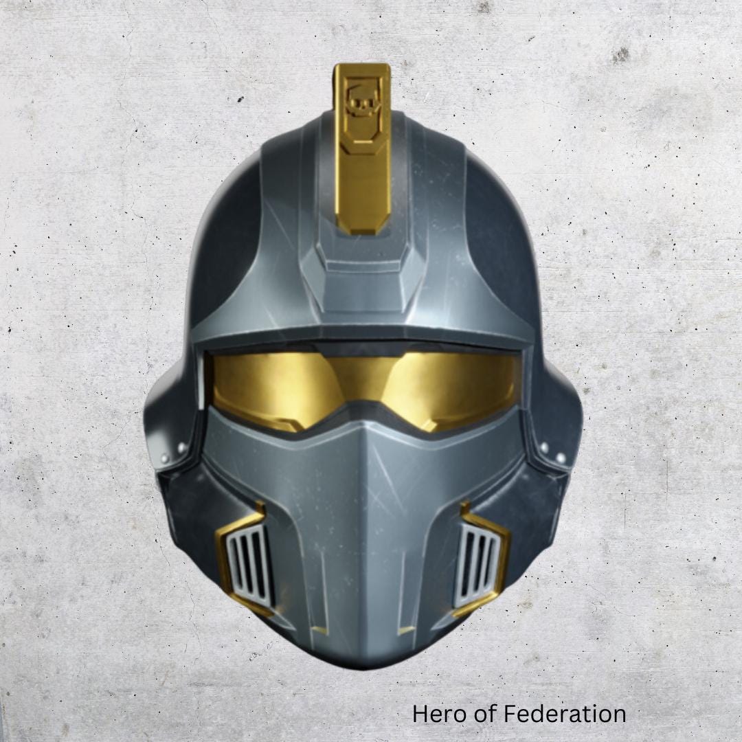 Wearable Helldivers Hero of the Federation Helmet 3D Printed DIY Small ...