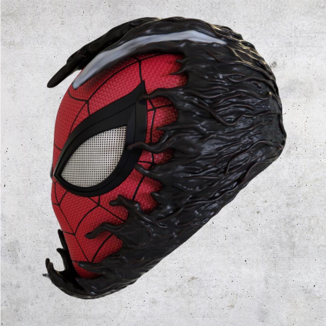 Wearable Spiderman Venom Helmet 3D Printed DIY All Sizes Peter Parker ...