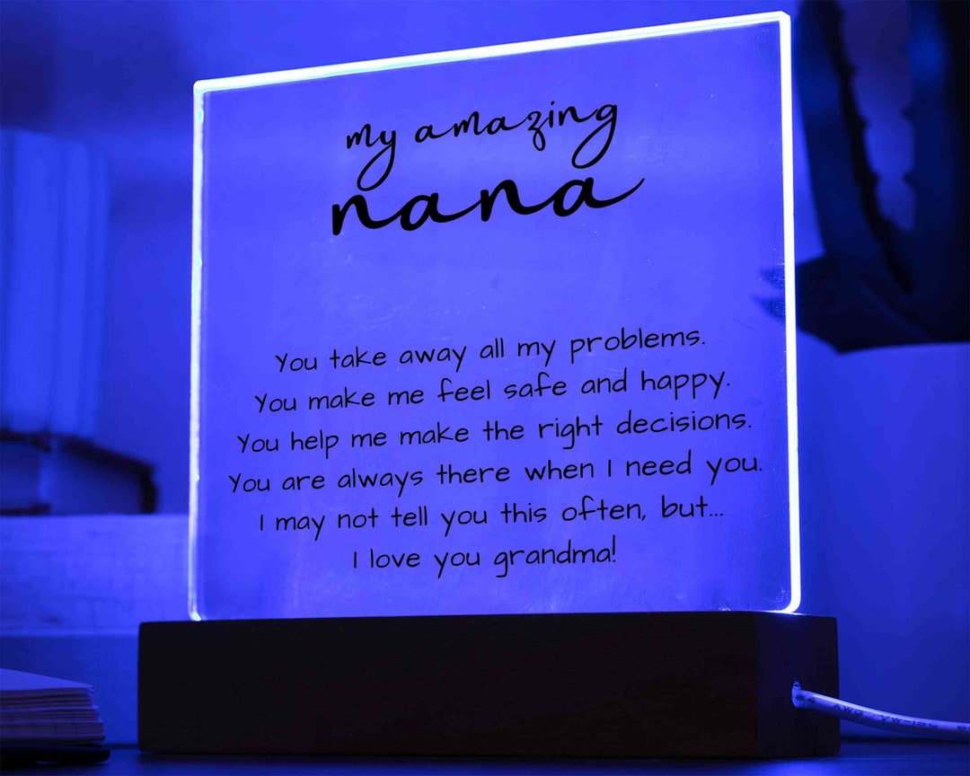 Acrylic Plaque With LED Light Personalized Gifts for Grandma Unique ...