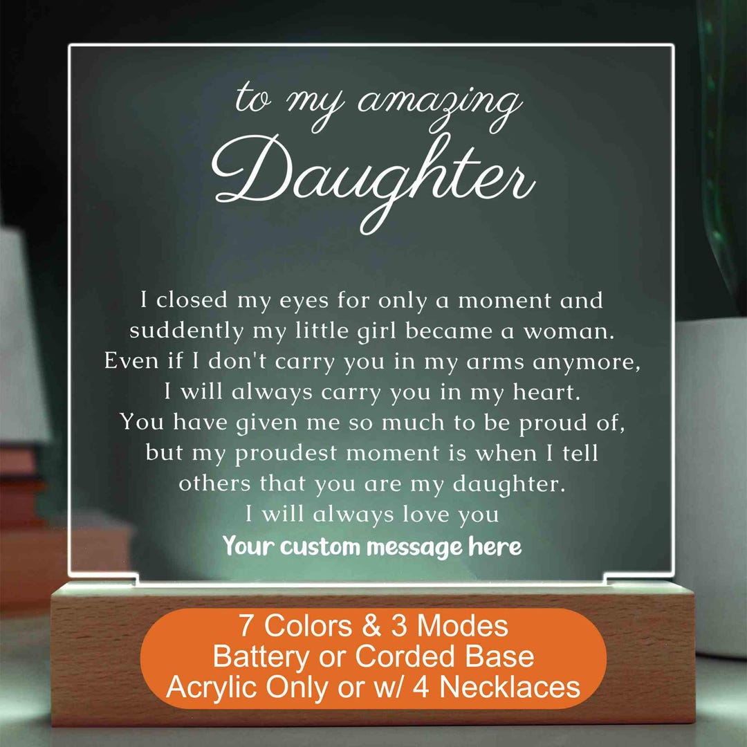 Personalized Gift for Daughter Custom Acrylic Plaque With LED Light to ...