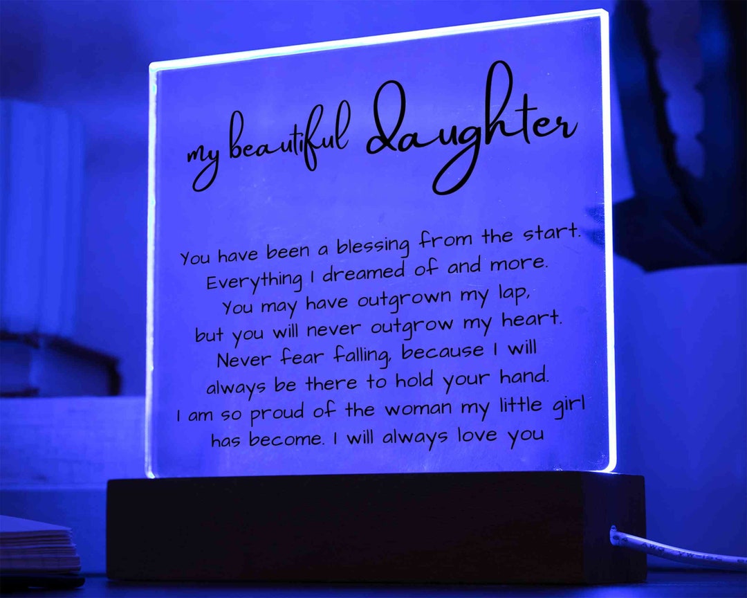 Personalized Gift for Daughter Custom Acrylic Plaque With LED Light ...