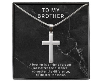 To My Brother Cross Necklace - Etsy