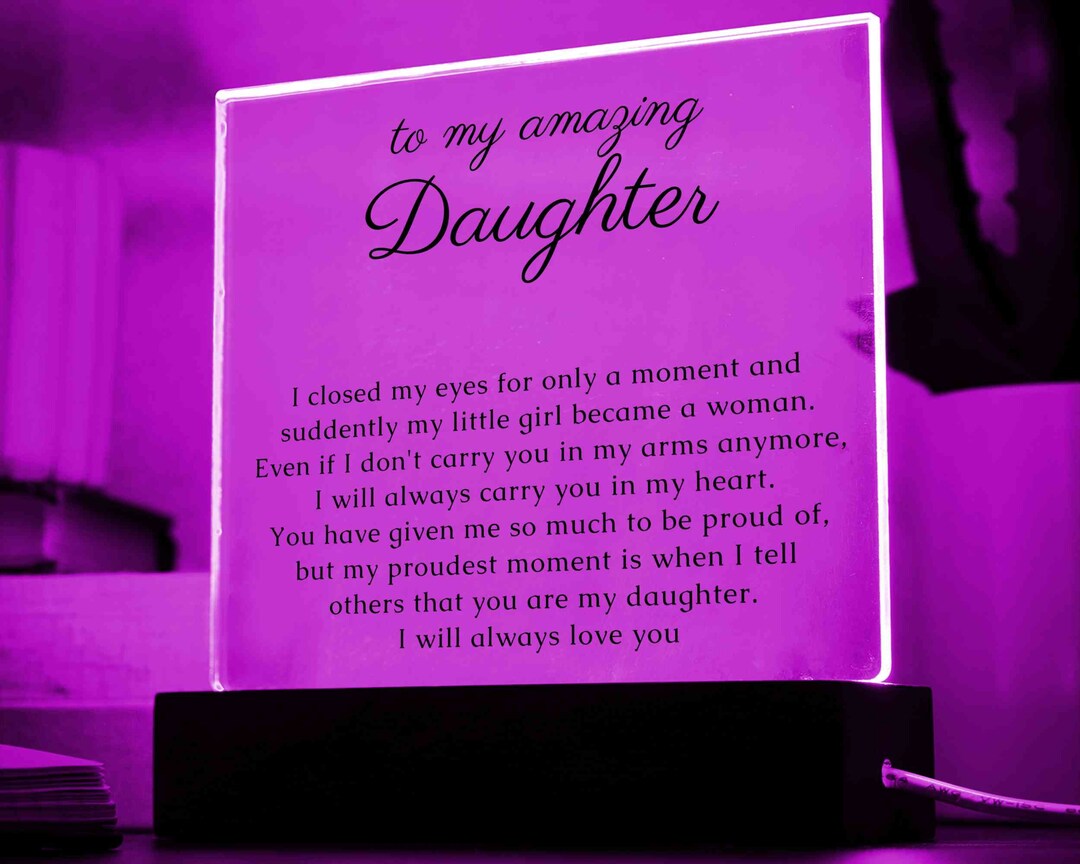 Personalized Acrylic Plaque With LED Light Custom Daughter Gift Unique ...