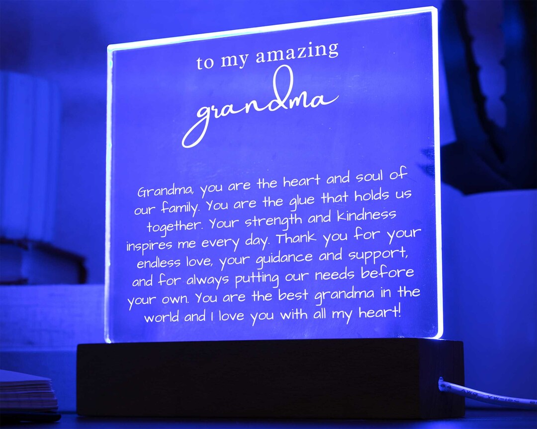 Custom Acrylic Plaque With LED Light Gift for Grandma Unique Grandma ...