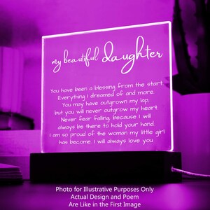 Personalized Gift for Daughter Custom Acrylic Plaque With LED Light to ...