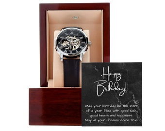 Men's Black & Silver Dress Watch Leather Band Style - Etsy